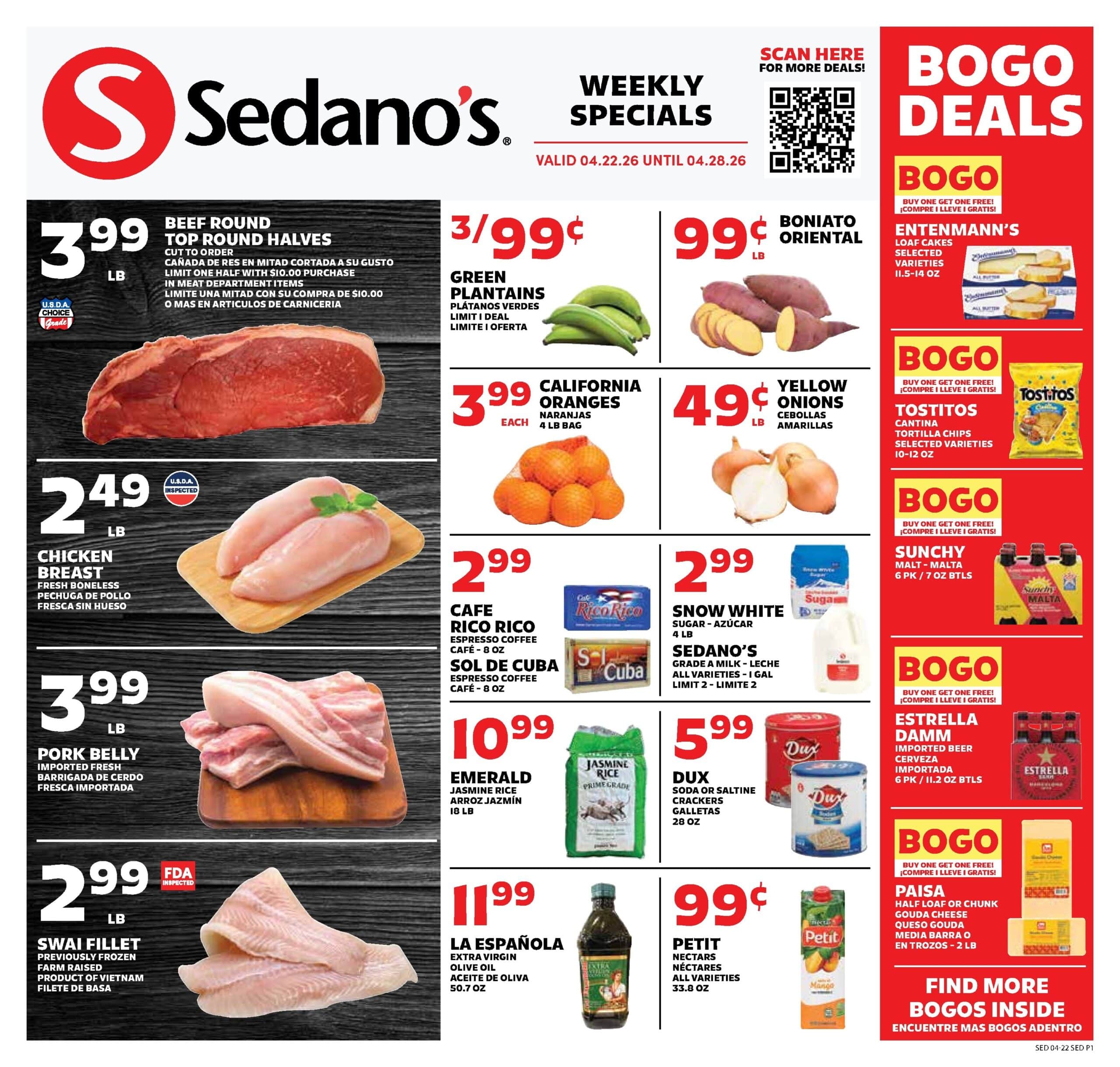 Sedano’s Weekly Ad Deals April 22 – April 28, 2026