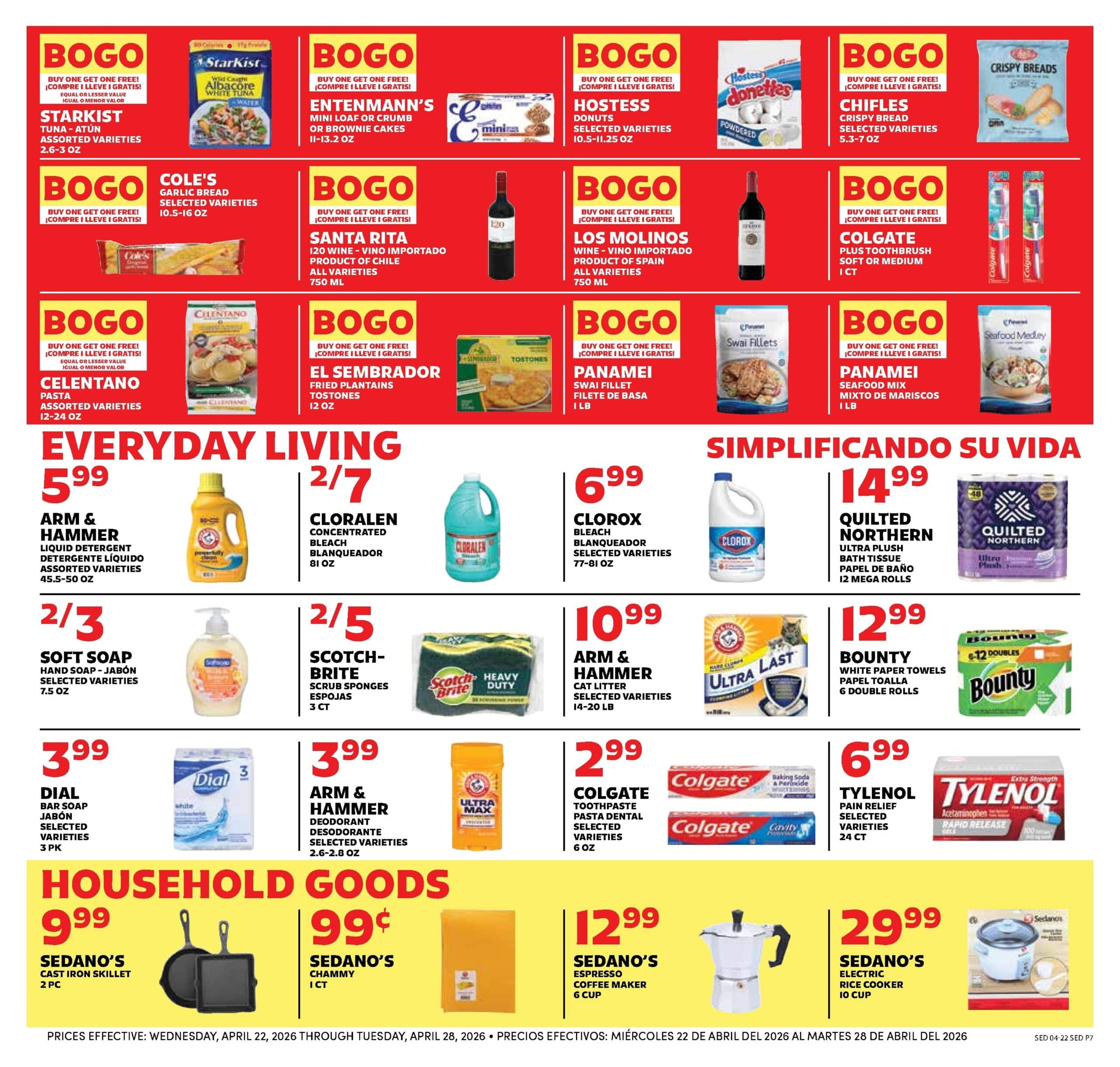 Sedano’s Weekly Ad Deals April 22 – April 28, 2026